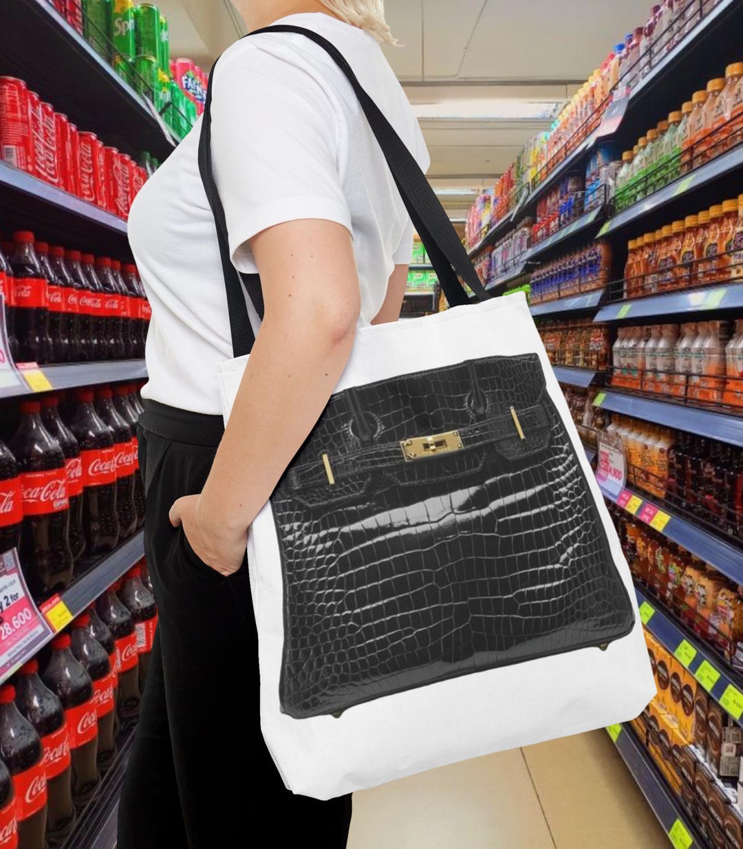 Bag With Front Pattern of Birkin Bag for the Supermarket, Birkin ...