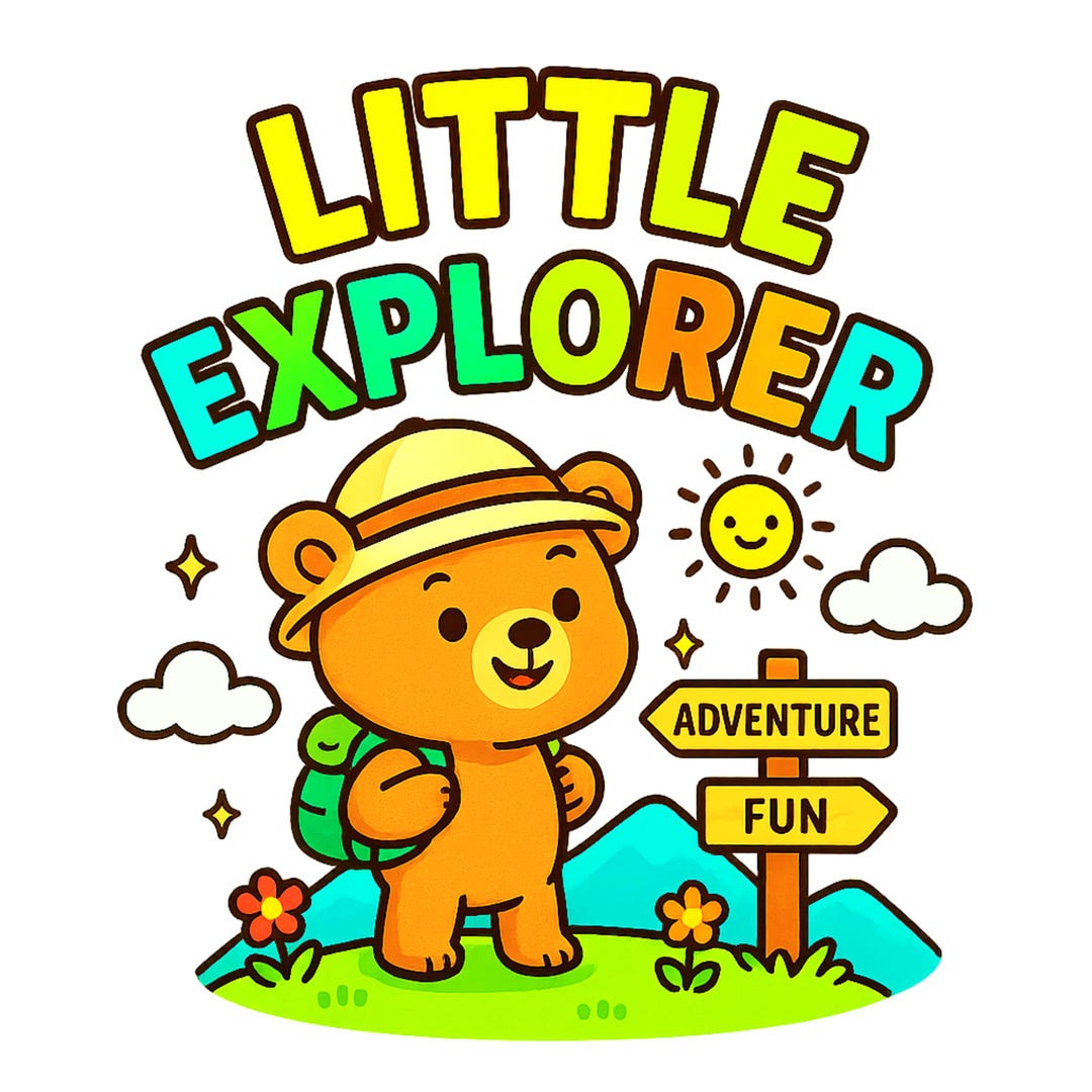 Little Explorer Bear PNG | Cute Hiking Bear Clipart | 4098x4098 High ...