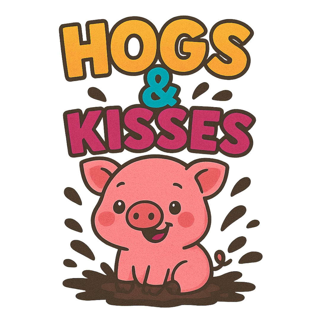 Hogs & Kisses PNG | Cute Pig in Mud Clipart | High-res 4098x4098 PNG ...