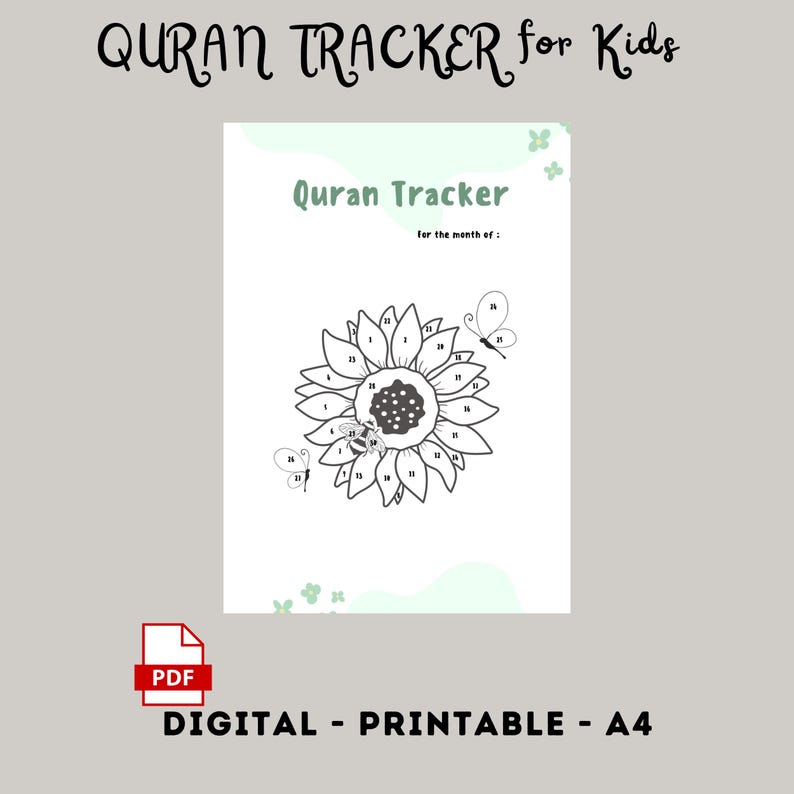 Quran Tracker for Kids - Printable PDF | Fun & Interactive Monthly ...