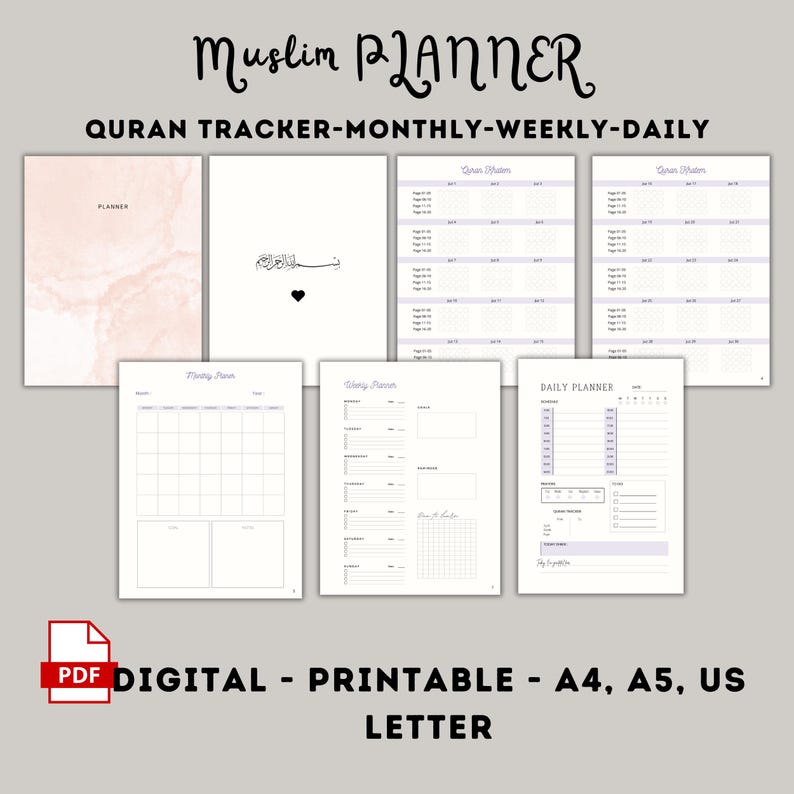 Muslim Planner - Islamic Planner - Quran Tracker, Daily, Weekly ...