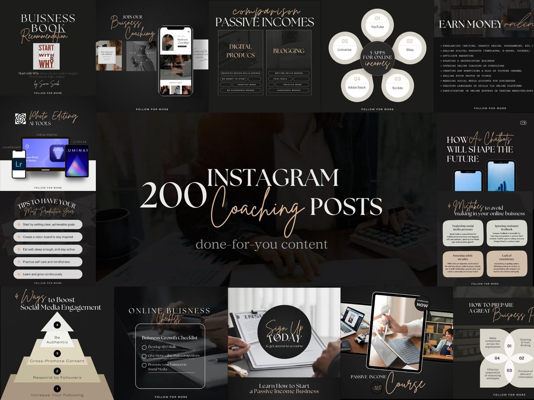 Coaching Instagram Posts Carrousel Instagram Coach Big Bundle Digital ...