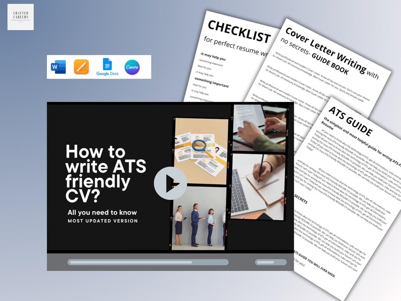 ATS Friendly Resume Template for Microsoft Word and Google Docs, Cover ...