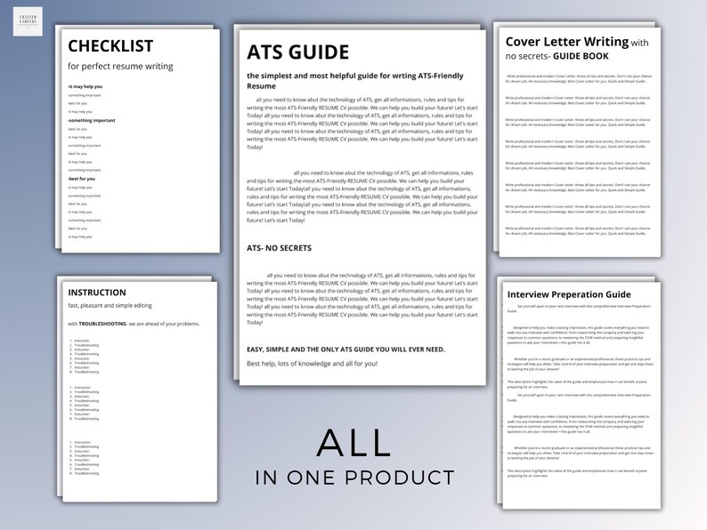 ATS Friendly Resume Template for Microsoft Word and Google Docs, Cover ...