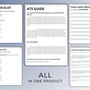 ATS Template Resume Cv Template & Cover Letter One Page Two Pages ...