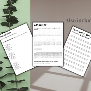 ATS Friendly Resume Template for Microsoft Word and Google Docs, Cover ...