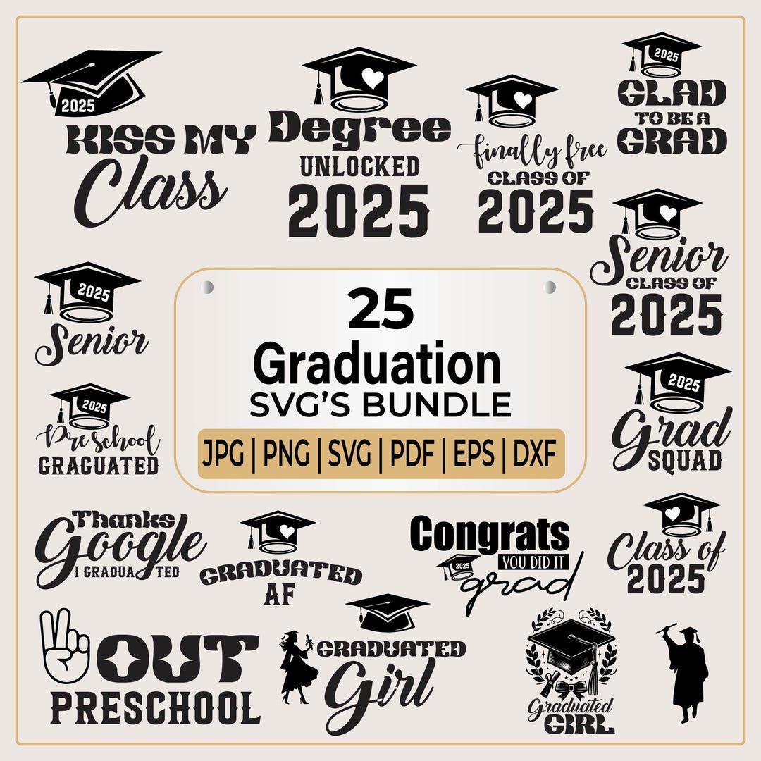 Graduation Svg Bundle | Graduation Bundle | Graduation 2025 Svg Bundle ...