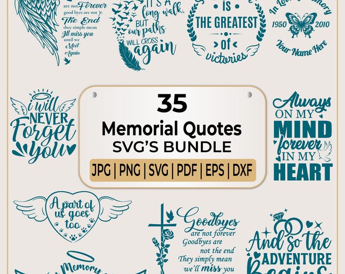 Memorial Svg Bundle, in Loving Memory Svg, Remembrance, in Memory of ...