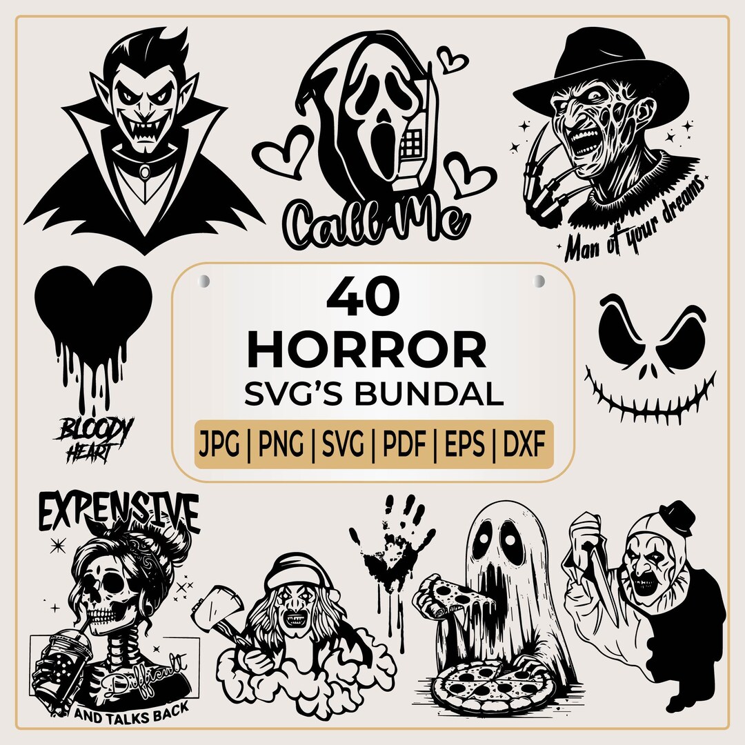 Horror SVG Bundle | Horror Characters SVG | Horror Movie Svg Bundle ...