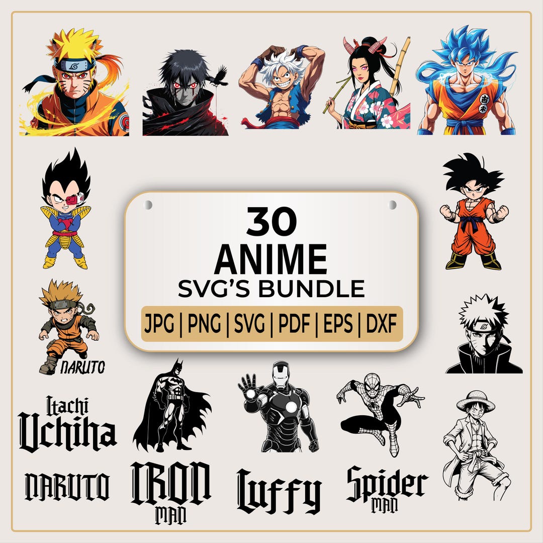 Anime SVG Bundle | Anime Bundle Svg | Bundle Anime | Anime Bundle ...