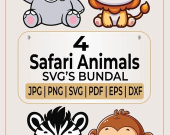 30 Safari Animals Bundle SVG Cute Jungle Animal Cut File Cricut ...