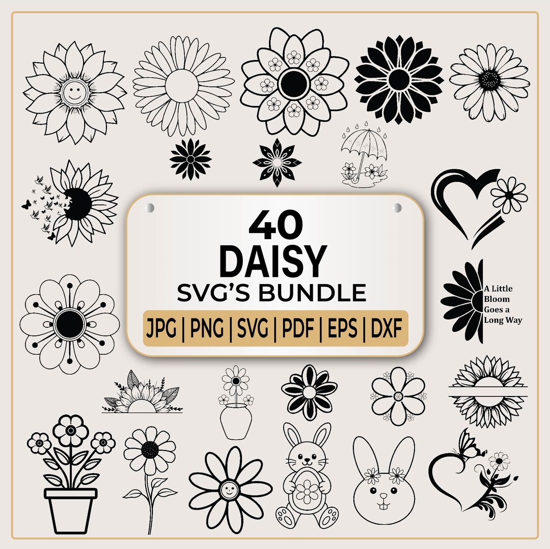 Daisy Svg Bundle | Daisy Svg | Daisy Flower Svg | Daisy Flower Clipart ...