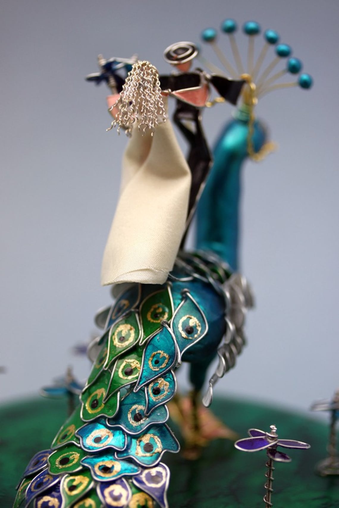 Peacock Wedding Cake Topper (custom) - Etsy