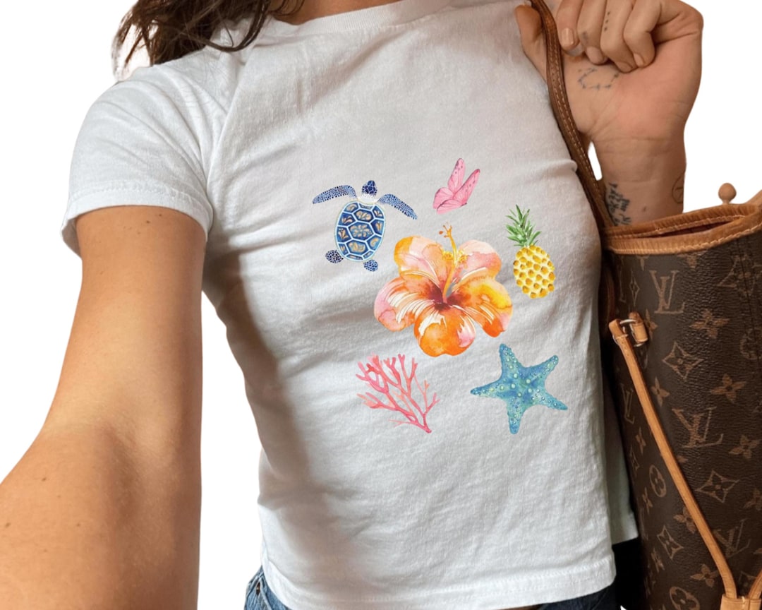 2000s Ocean Shirt, Beachy Shirt, Ocean Beach Lover Tshirt, Seashell ...