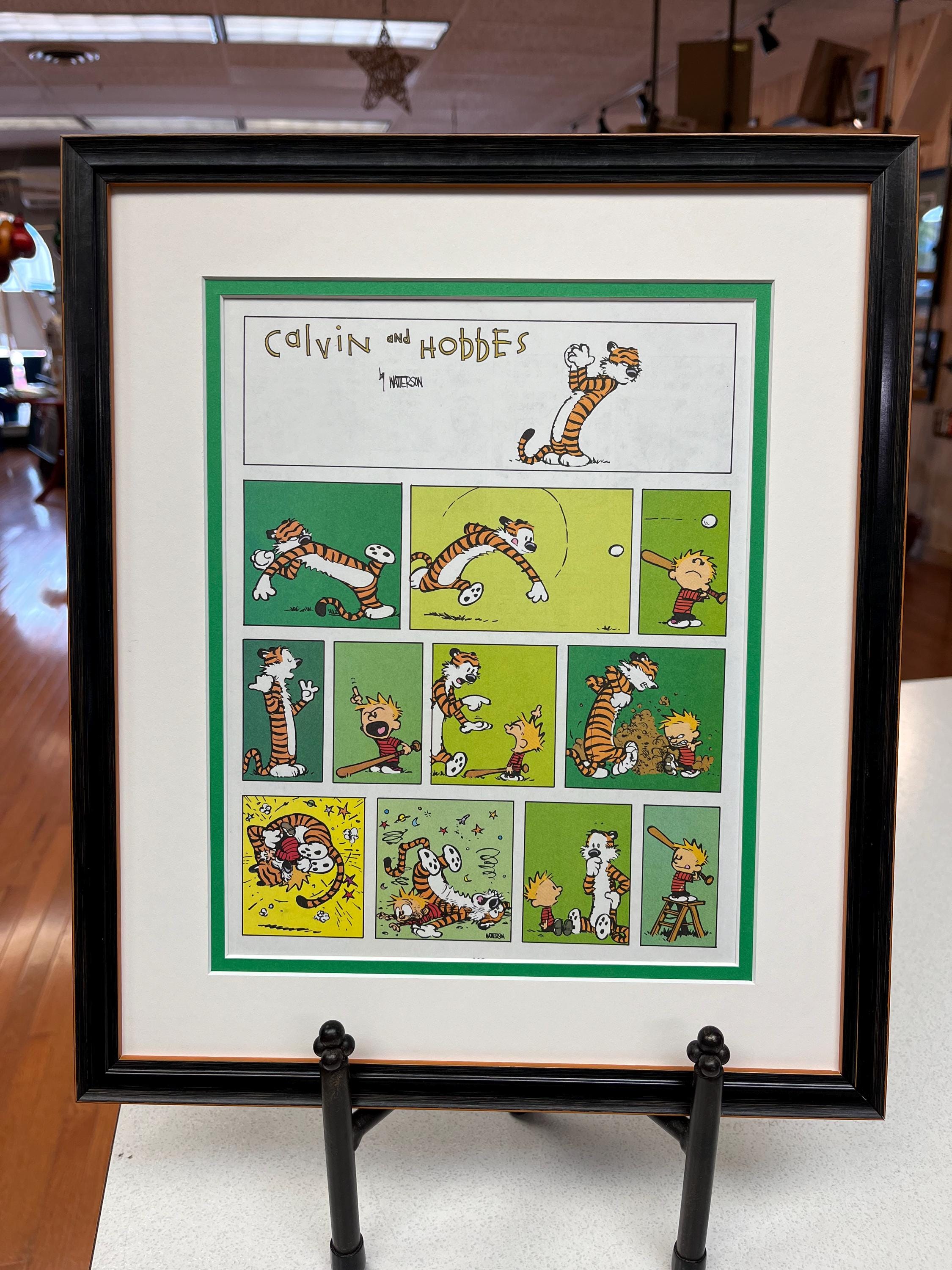 Framed Calvin and Hobbes Baseball Comic - Etsy