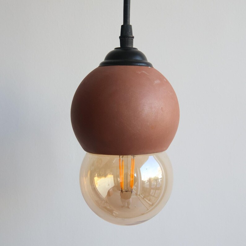 Industrial Chic Fiberglass Pendant Light, Minimalist Exposed Bulb ...