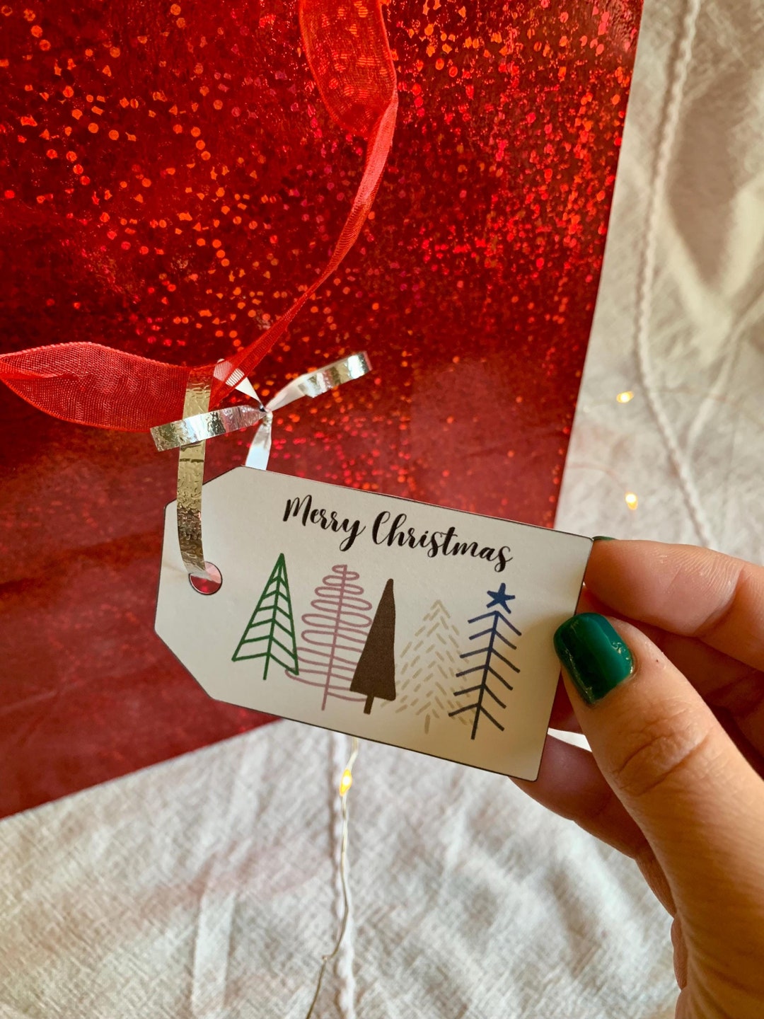 Printable Christmas Gift Tags Set of 4, 2x3.5 in Gift Tag Cut Outs for ...