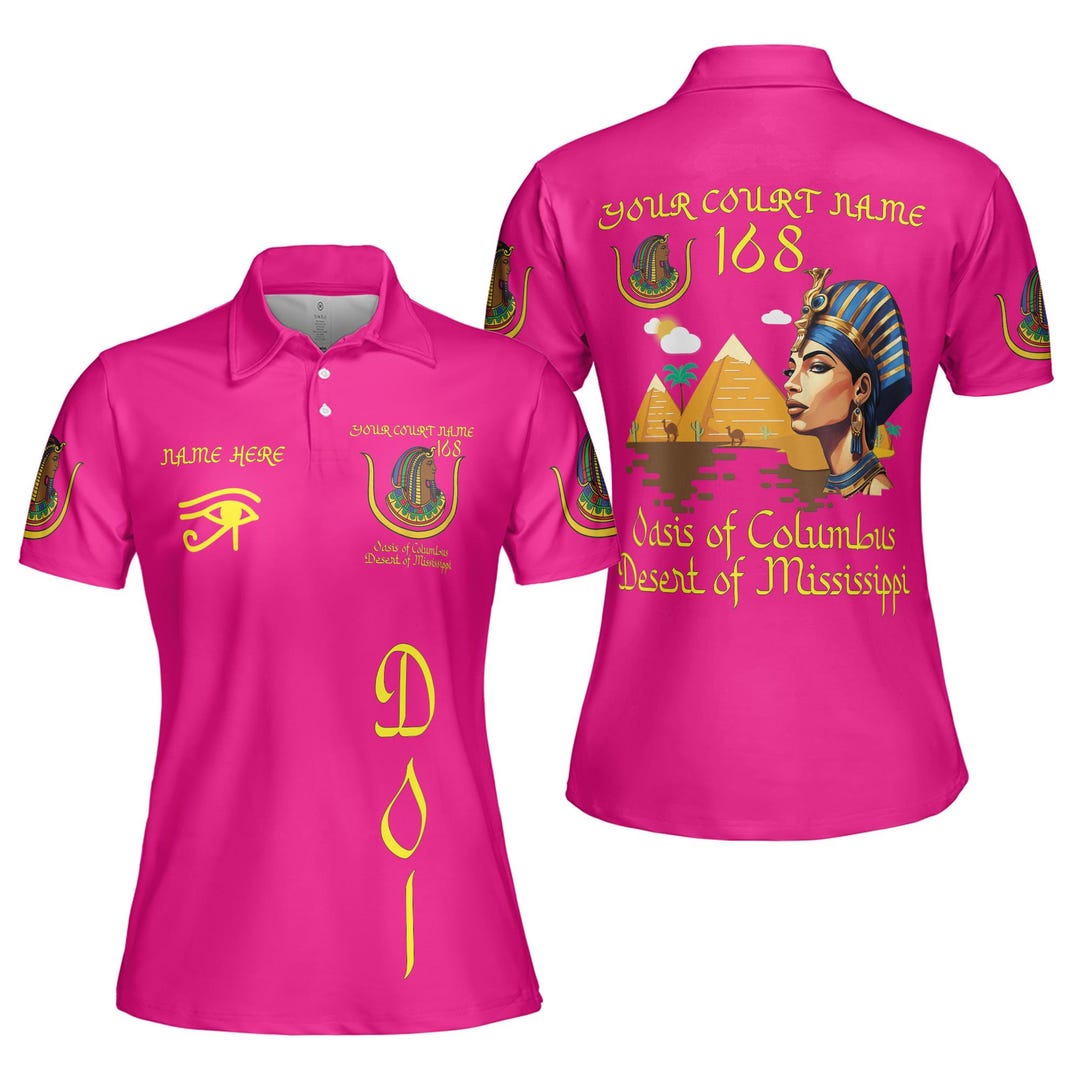 Custom Name DOI Daughters of Isis PYRAMID QUEEN Women 3D Polo Shirt ...
