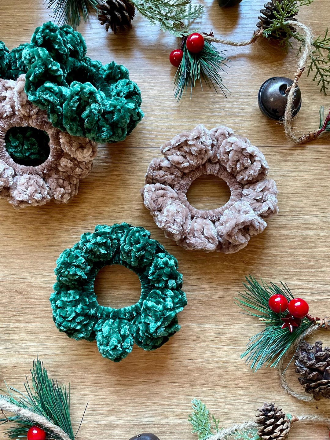 Velvet Scrunchie / Crochet Scrunchie / Holiday Scrunchie / Hair ...