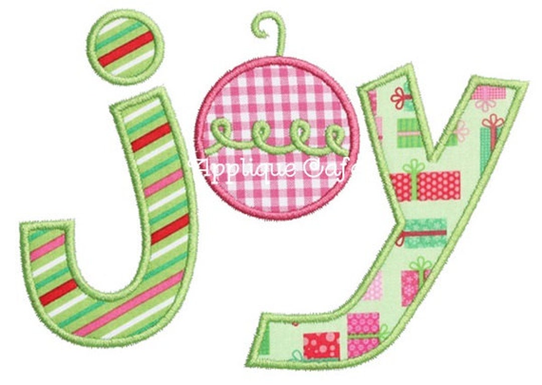 378 Joy 2 Machine Embroidery Applique Design - Etsy