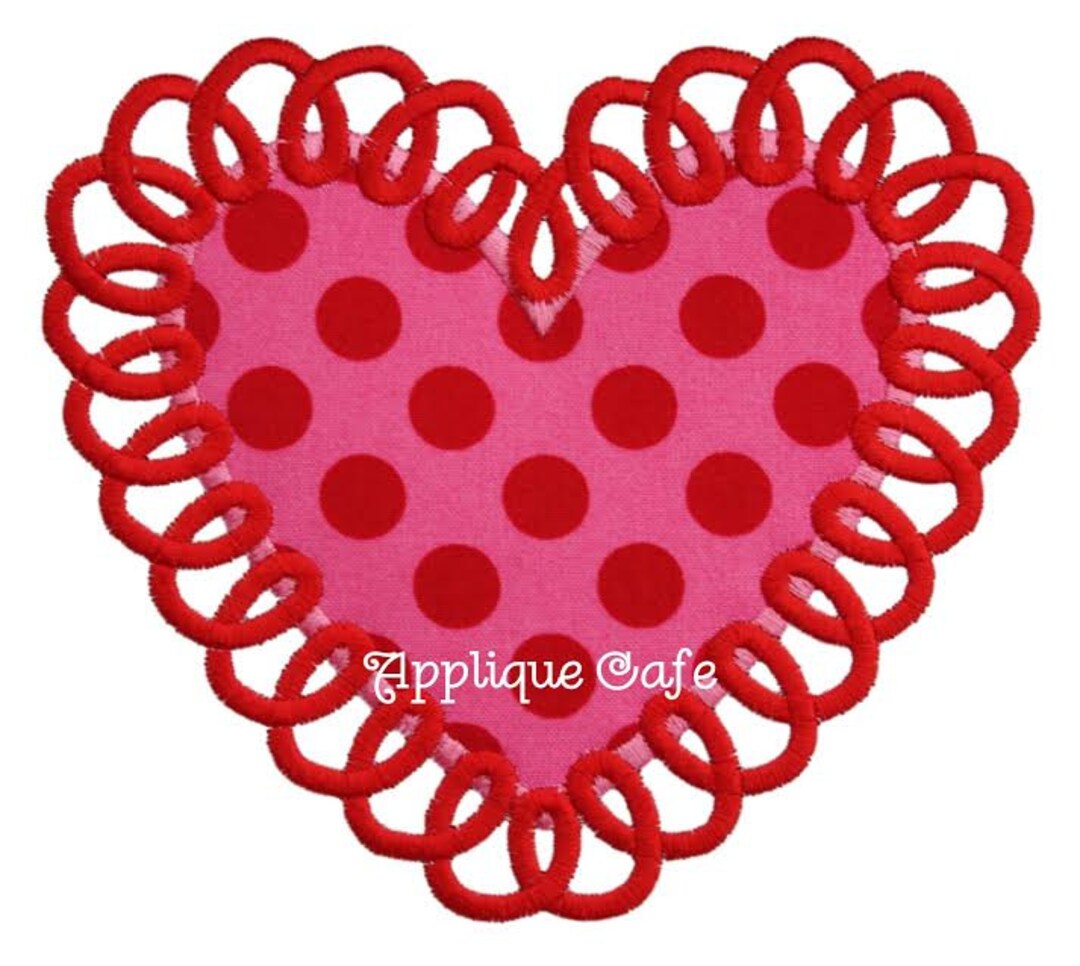 975 Loopy Heart 2 Machine Embroidery Applique Design - Etsy