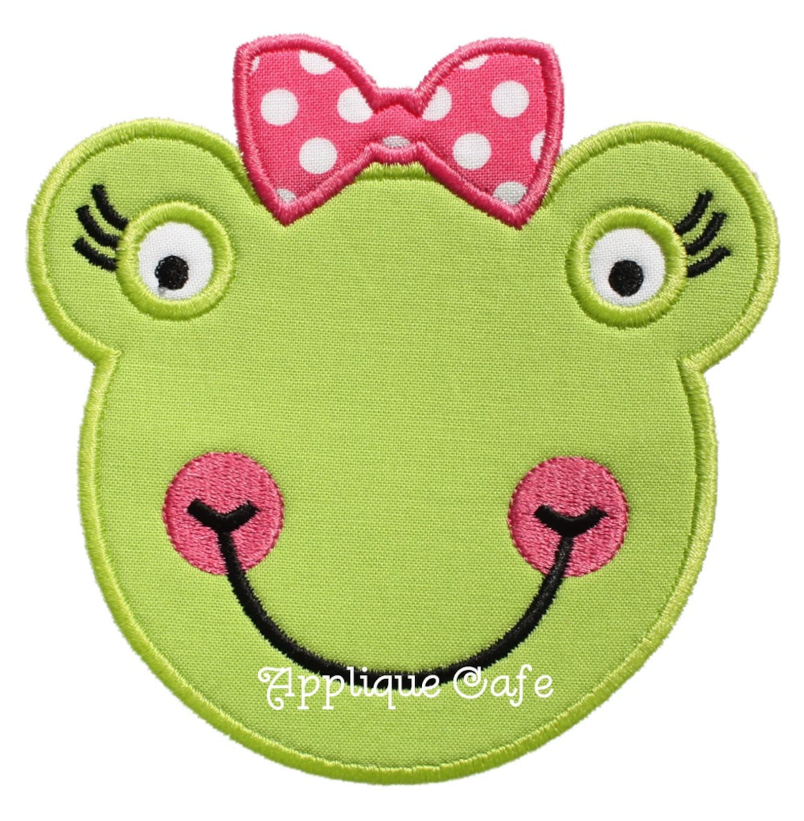 623 Girly Frog Face Machine Embroidery Applique Design - Etsy
