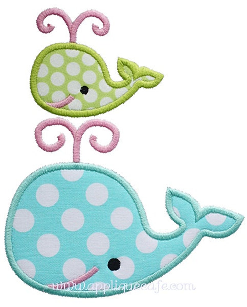 481 Two Whales Machine Embroidery Applique Design - Etsy