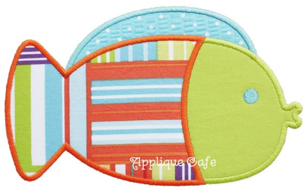 605 Fish Machine Embroidery Applique Design - Etsy