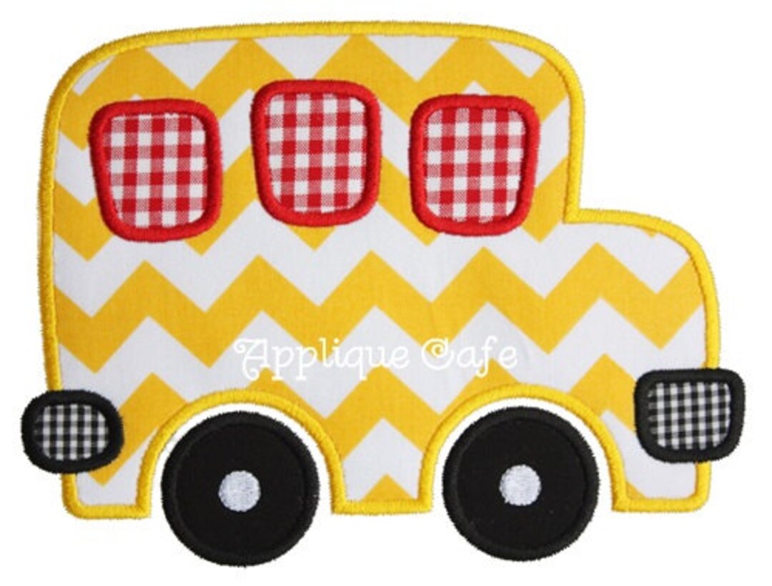 655 Bus Machine Embroidery Applique Design - Etsy