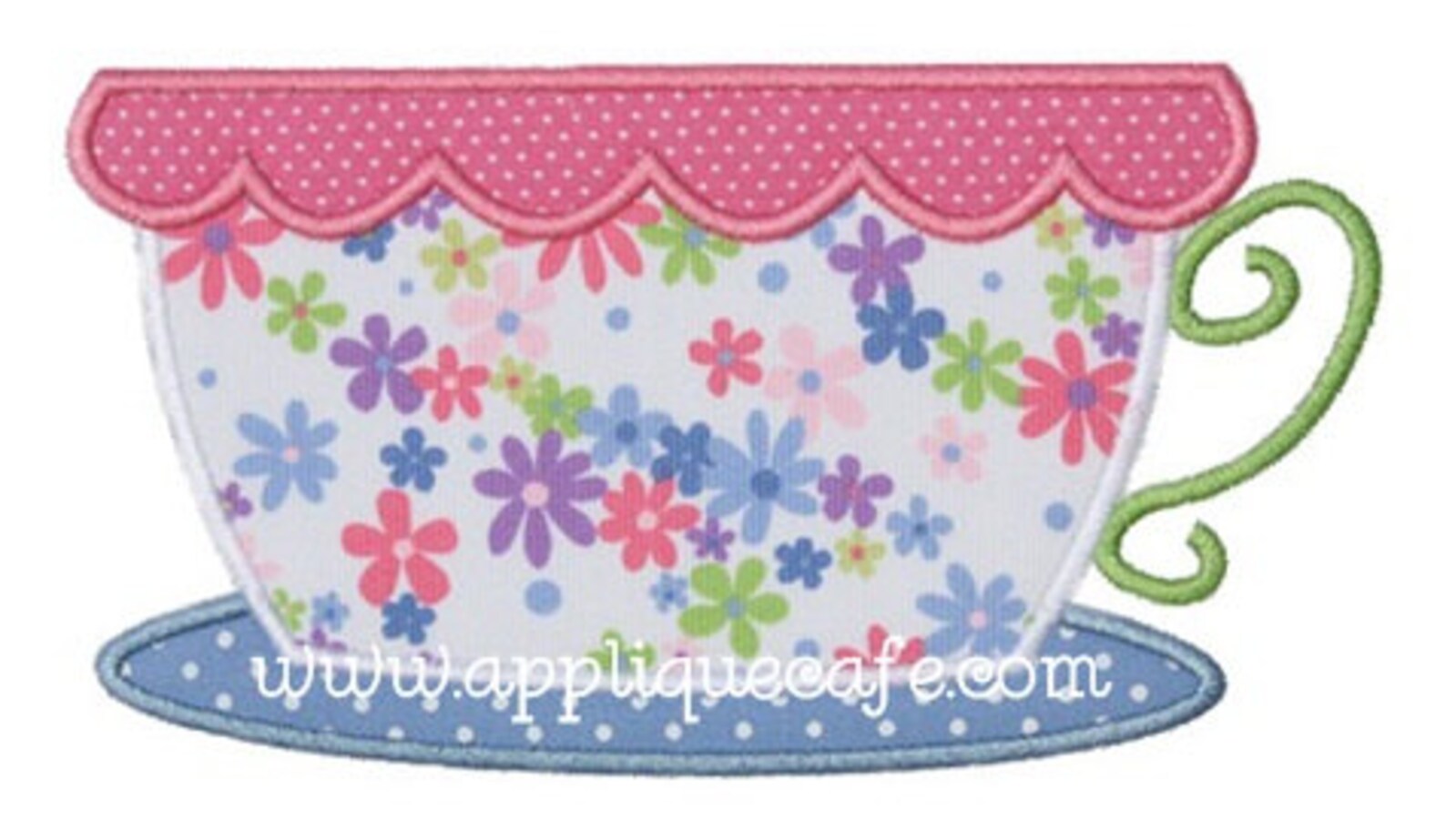 299 Teacup Machine Embroidery Applique Design - Etsy