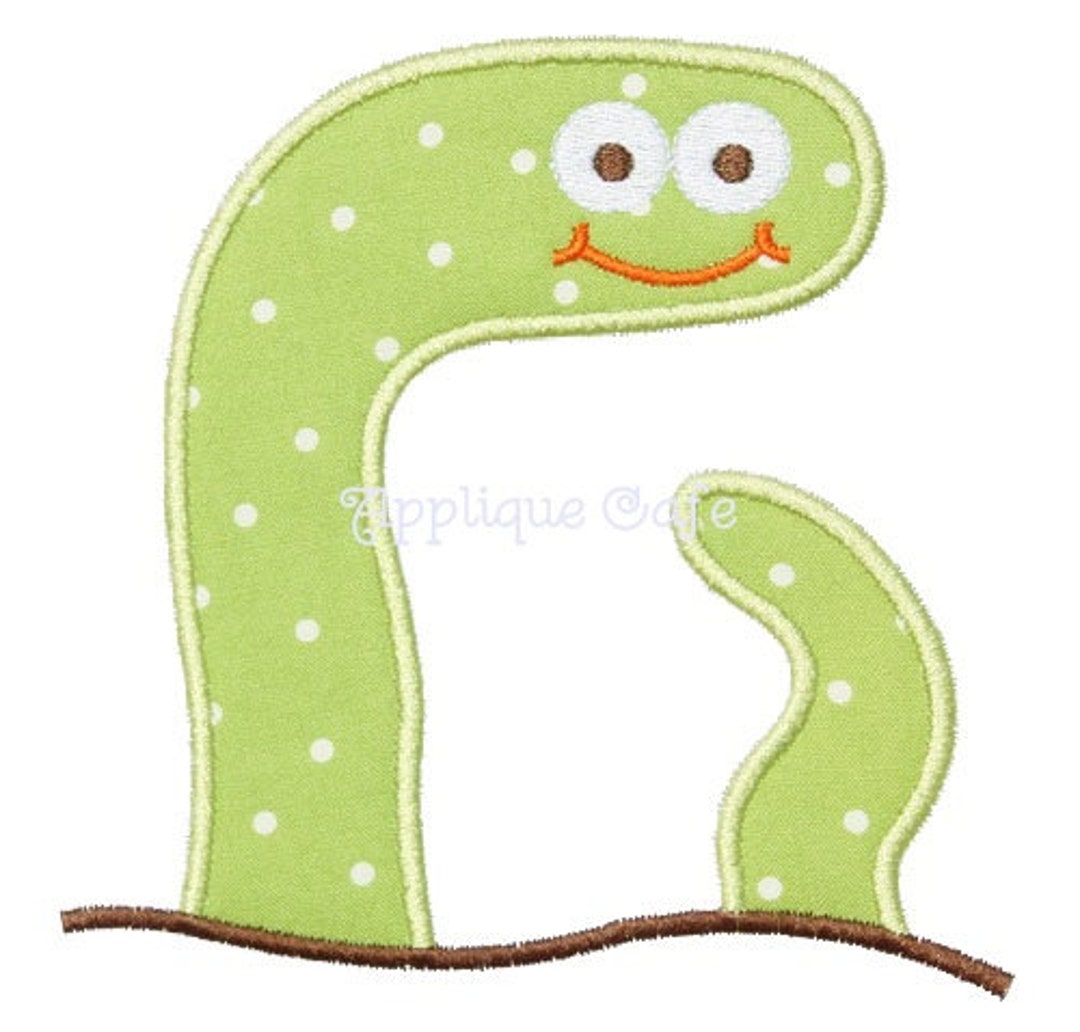 334 Worm Machine Embroidery Applique Design - Etsy