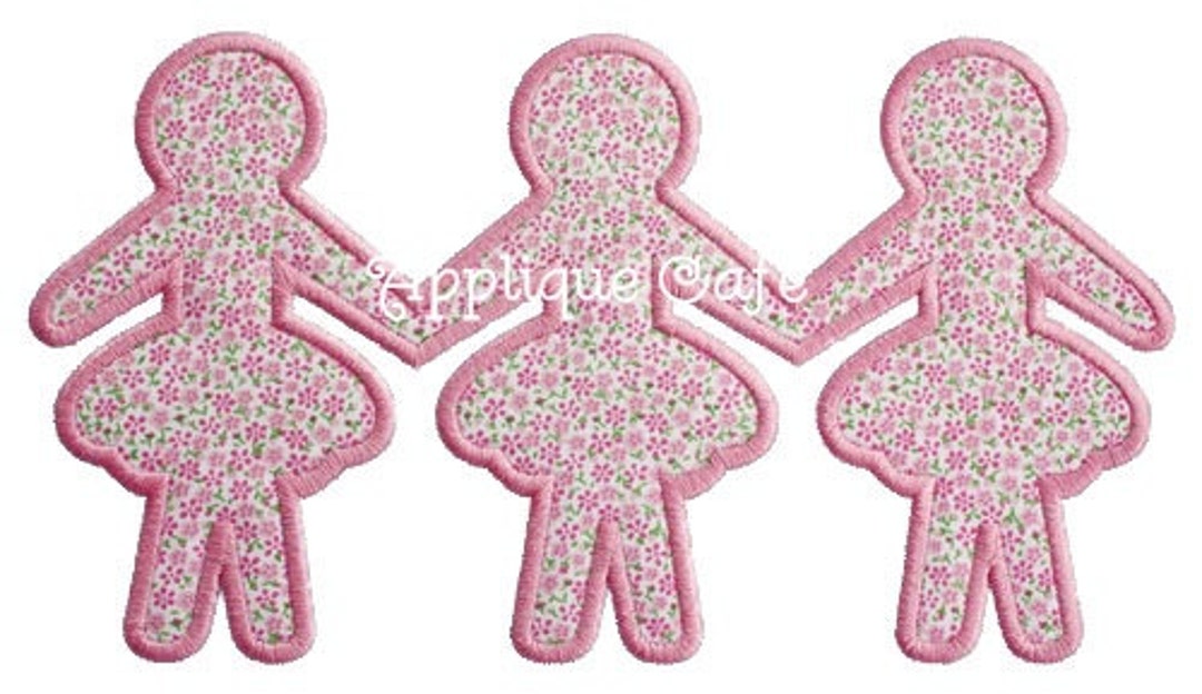 190 Paper Dolls Machine Embroidery Applique Design - Etsy