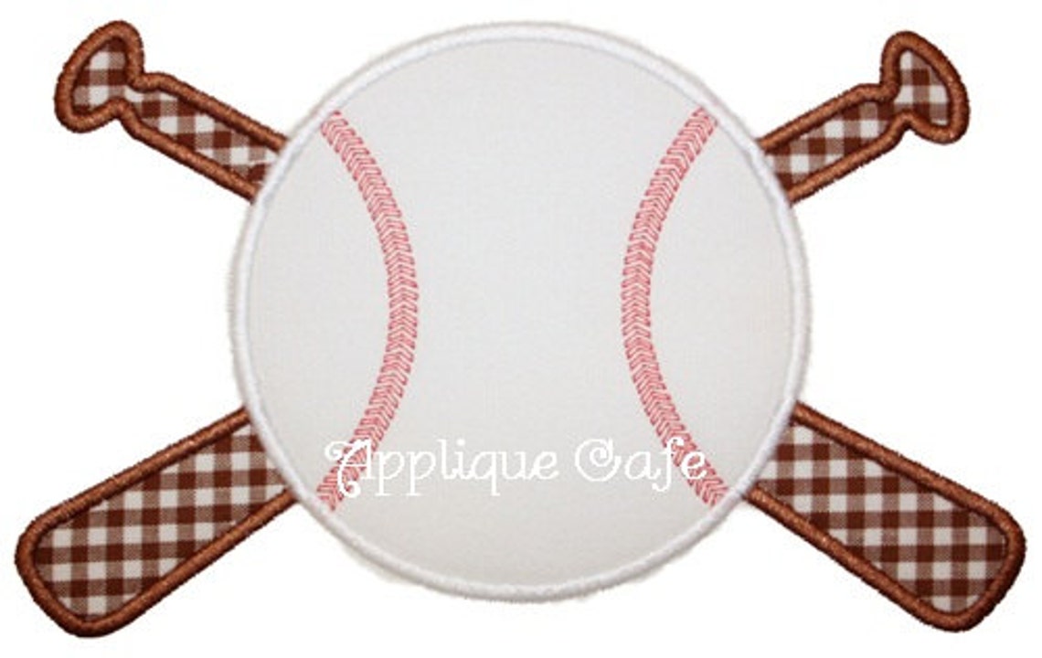 428 Baseball and Bats Patch Machine Embroidery Applique Design - Etsy
