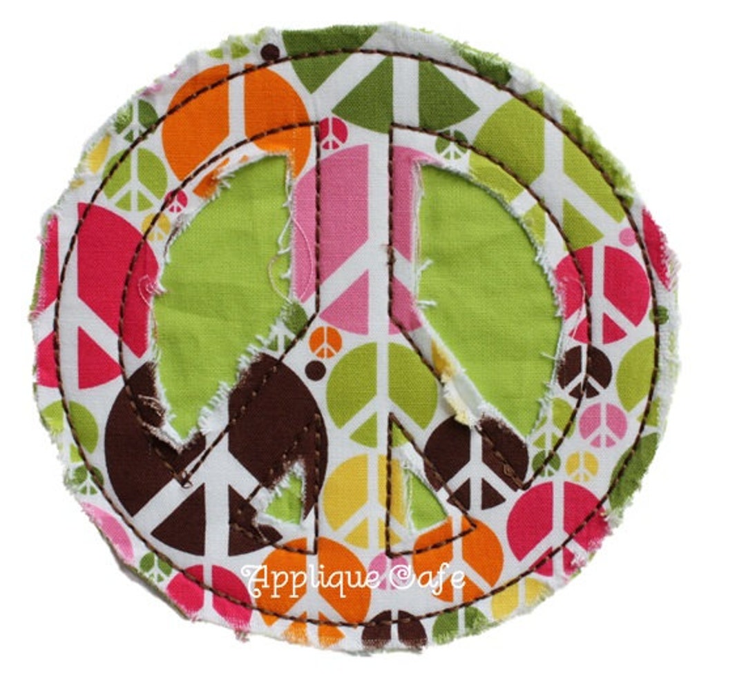 044 Peace Sign Machine Embroidery Applique Design - Etsy