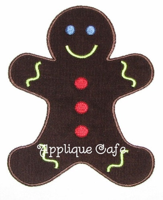 Gingerbread Man Machine Embroidery Christmas Gingerbread Man