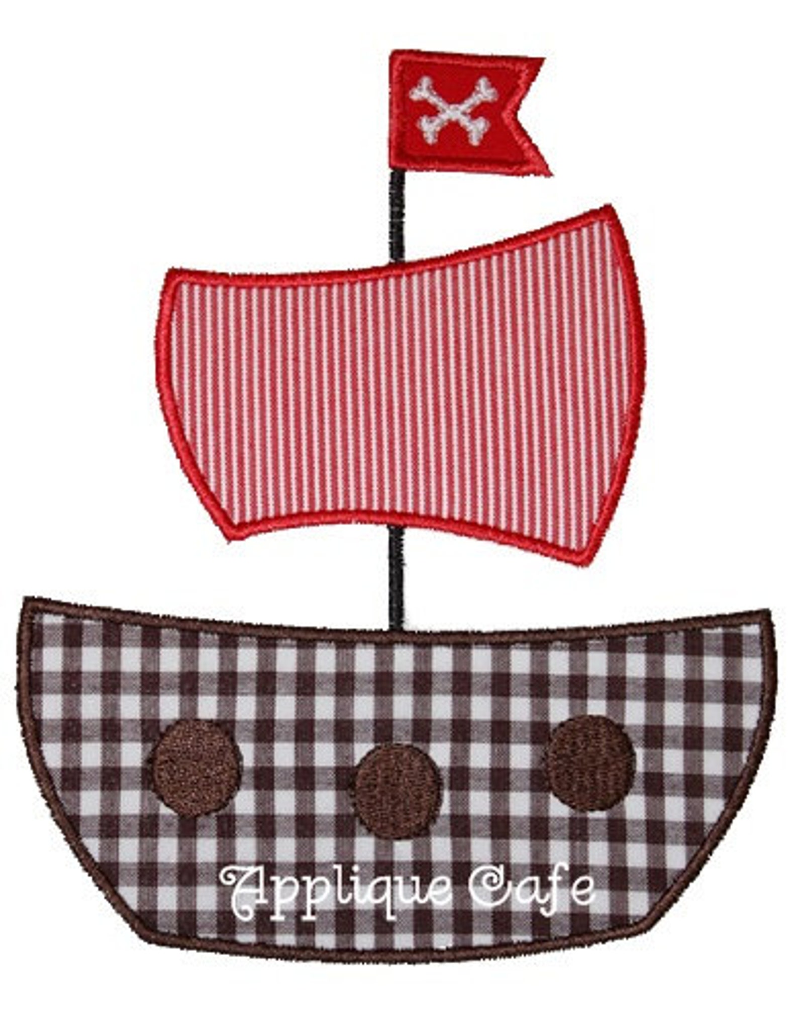 087 Pirate Ship Machine Embroidery Applique Design - Etsy