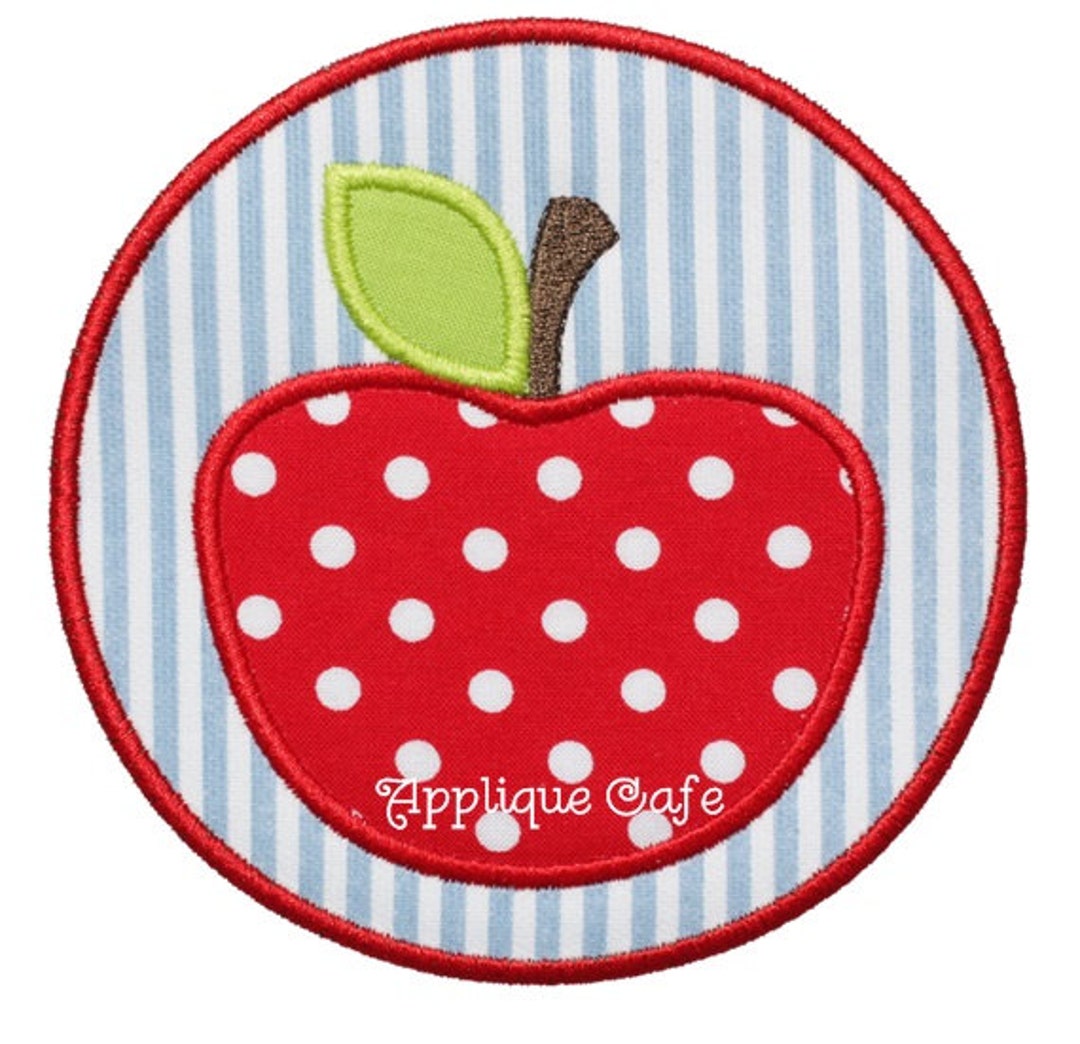 642 Apple Patch Machine Embroidery Applique Design - Etsy