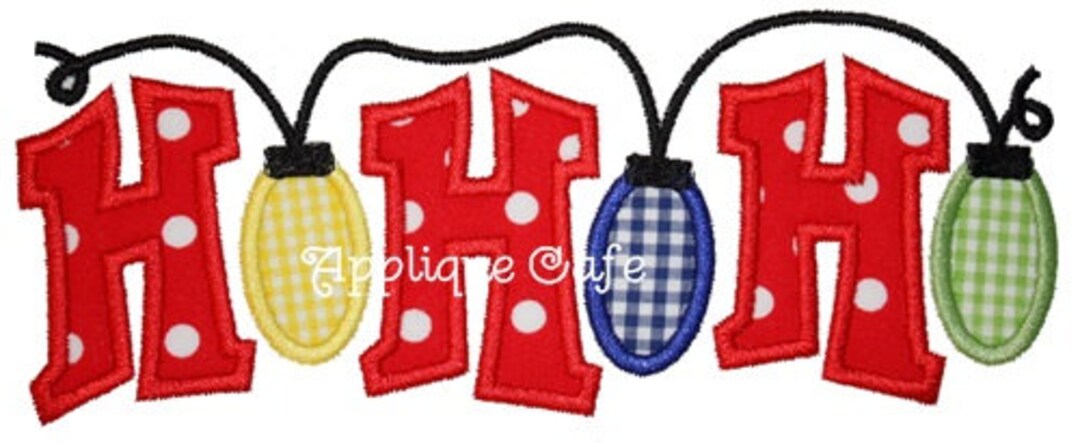 532 Hohoho Lights Machine Embroidery Applique Design - Etsy
