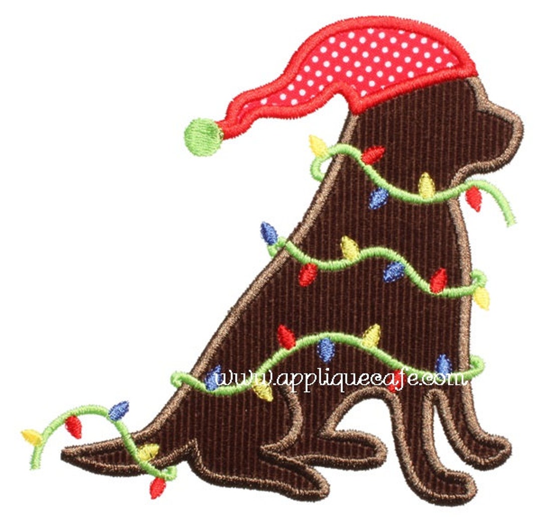 548 Christmas Dog 2 Machine Embroidery Applique Design - Etsy