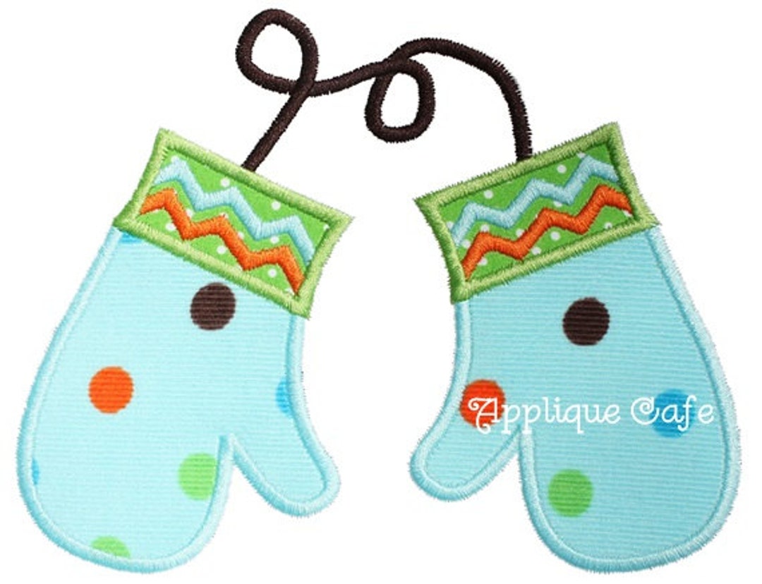 058 Mittens Machine Embroidery Applique Design - Etsy