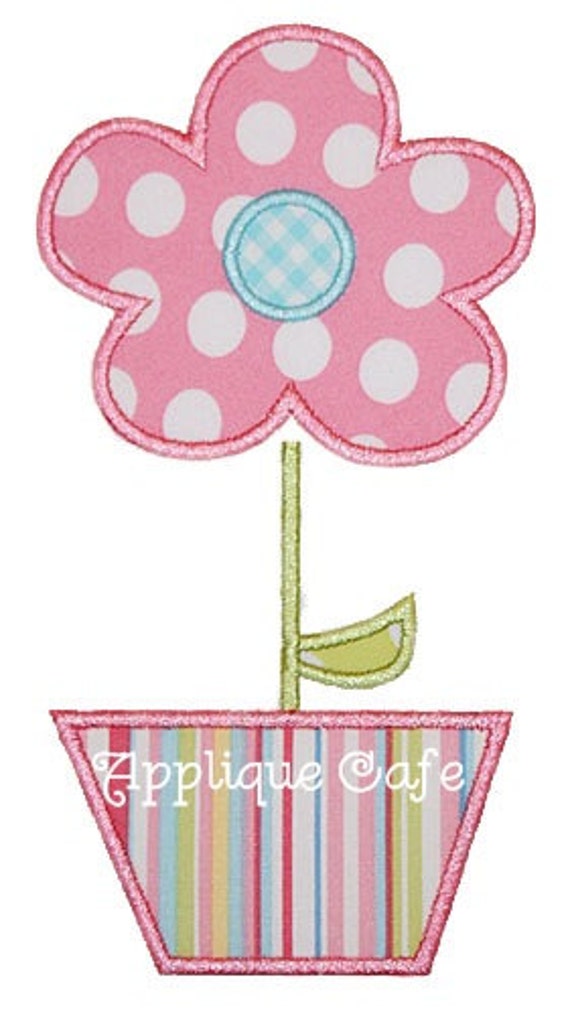 226 Flower Pot Machine Embroidery Applique Design | Etsy
