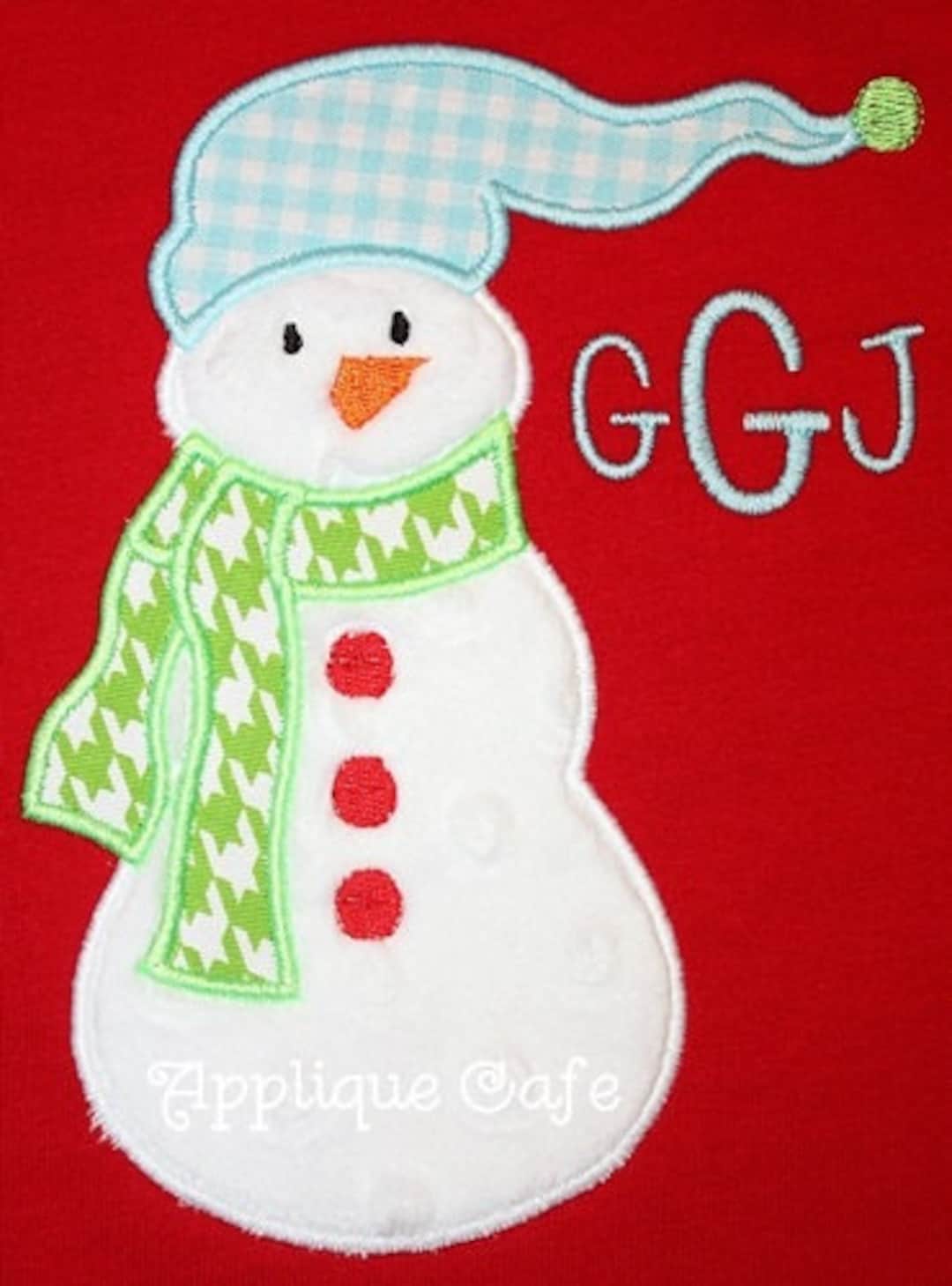 186 Toboggan Snowman Machine Embroidery Applique Design - Etsy