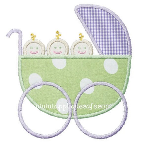 269 Baby Carriage Triplets Machine Embroidery Design | Etsy