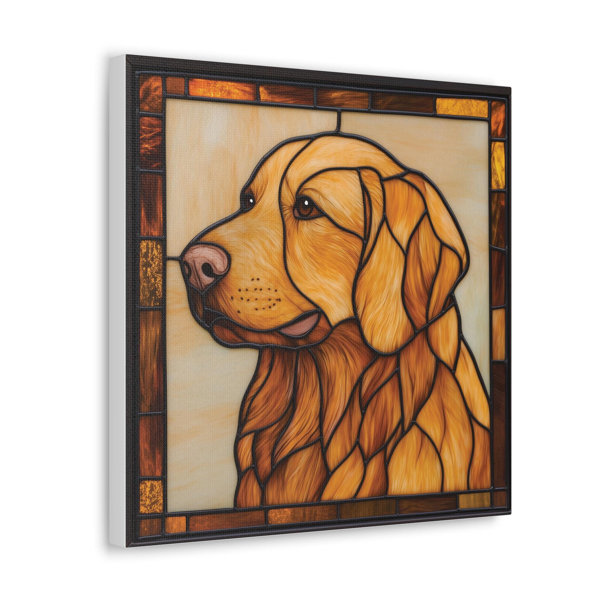Golden Retriever Grace Stained Glass Canvas Art of a Loyal Companion ...