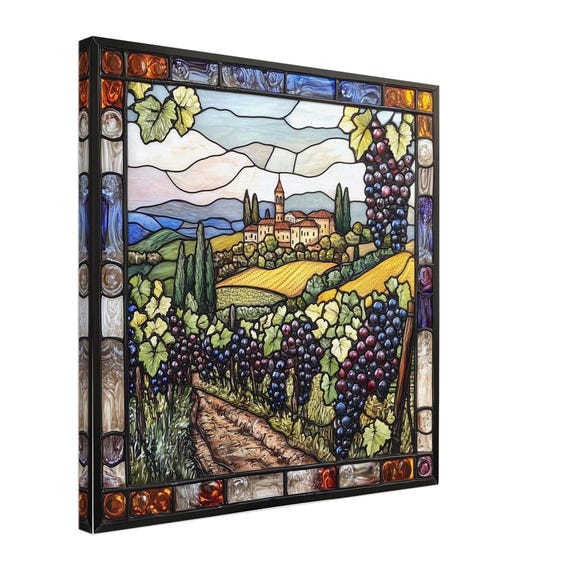 Tuscan Landscape Stained Glass