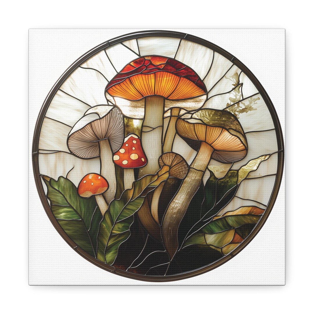 Forest Floor Fungi - Stained Glass Art of Mushrooms - Faux Stained ...