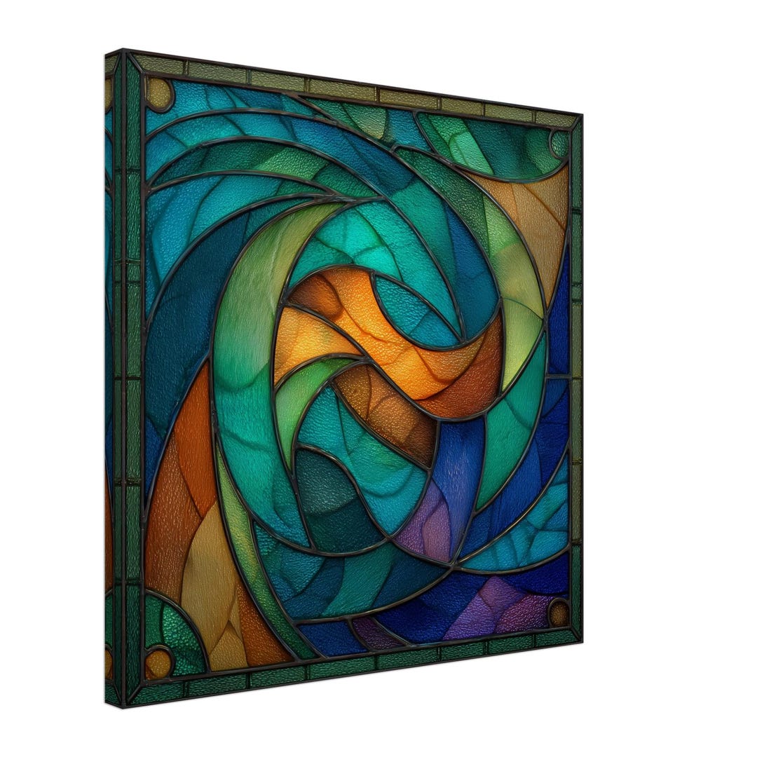 The Insulin Helix, Stained Glass Canvas Art of an Insulin Peptide, Faux ...