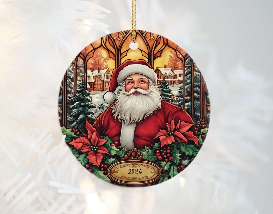 Dated Christmas 2025 Ceramic Ornament, Santa Christmas Decoration ...