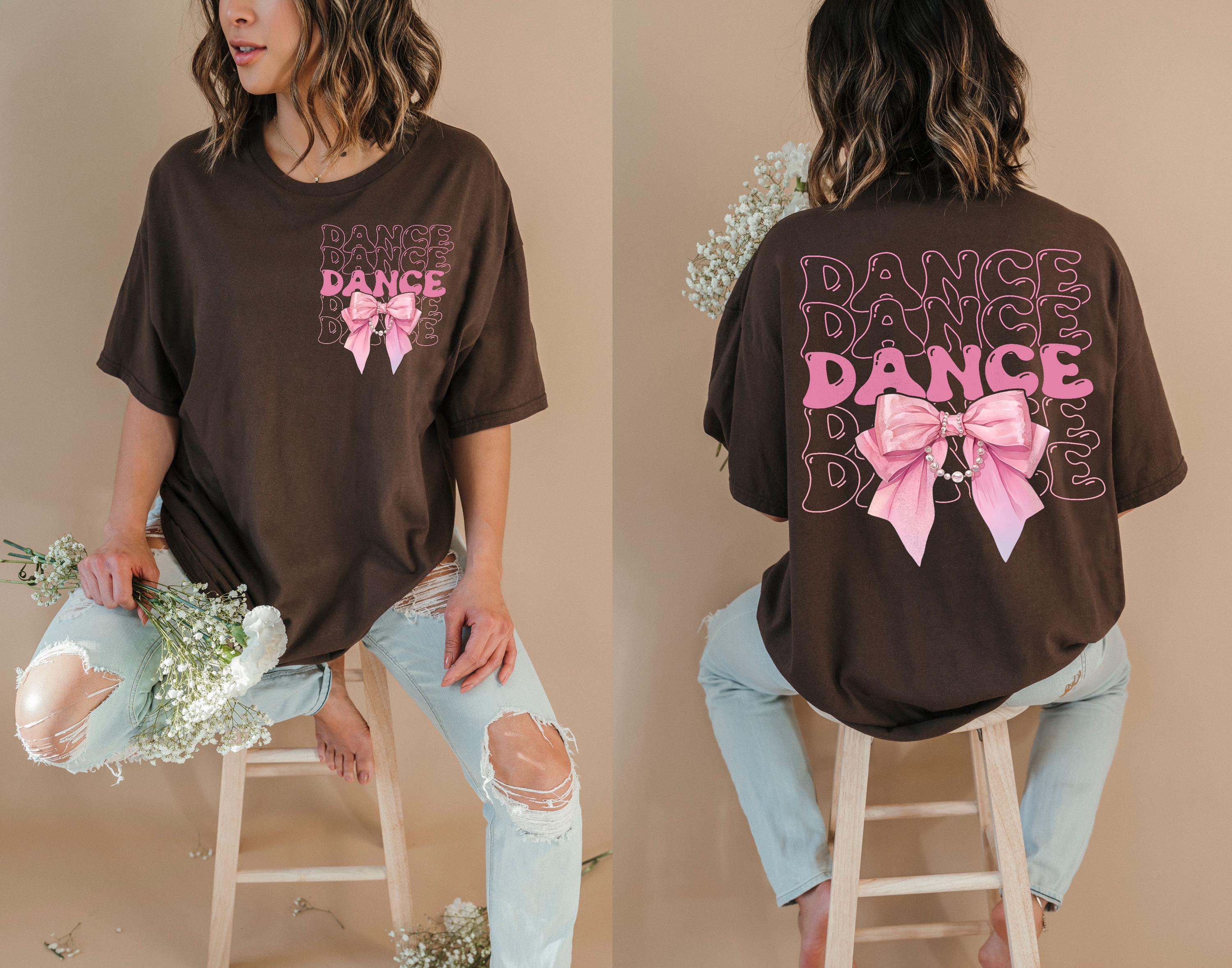 2 Side Dance Bow Shirt, Coquette Dancer Shirts, Aesthetic Gift for ...