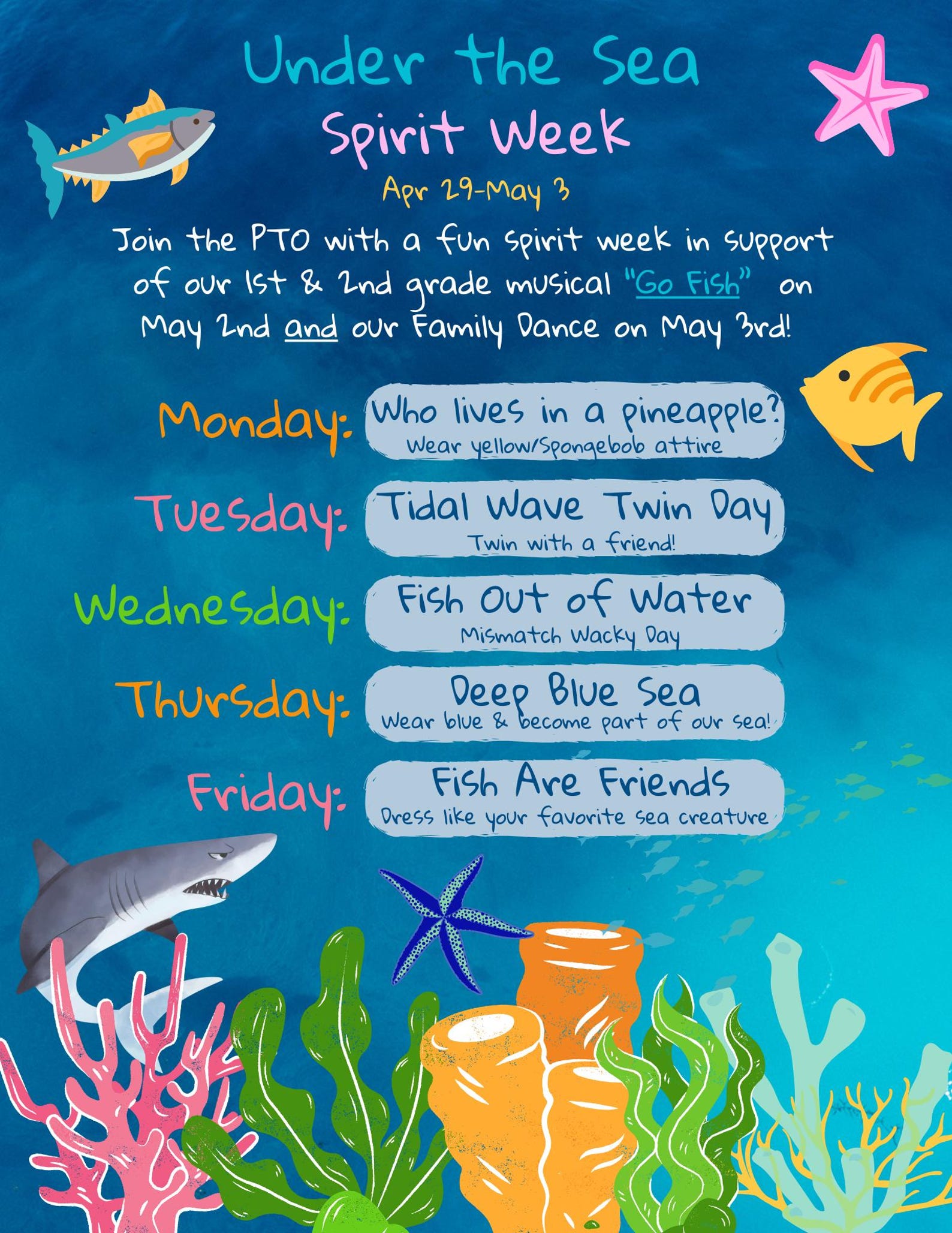 Under the Sea Spirit Week Flyer - Etsy
